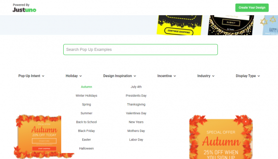 How to Find Hundreds of Pop Up Design Examples That Convert - Justuno
